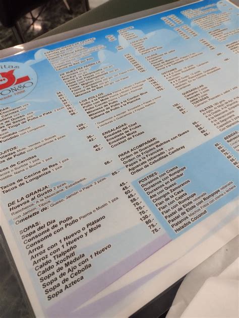 Carta del restaurante Carnitas Alfonso Naucalpan del Juárez Perif