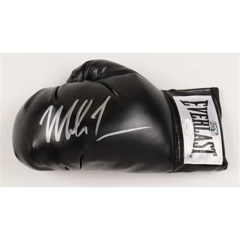 MIKE TYSON AUTOGRAPHED SIGNED BLACK EVERLAST BOXING GLOVE RH SILVER JSA