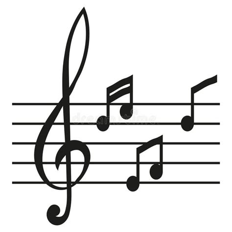 Símbolo Simple De La Nota Musical Concepto De La Clave De Sol Notas