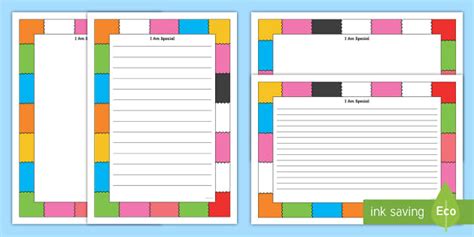 I Am Special Because Themed Writing Frame To Support Teaching On Elmer