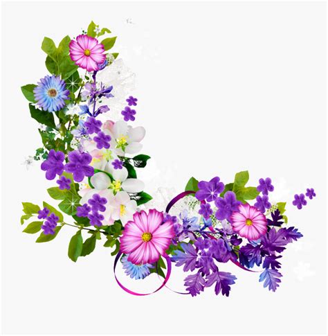 Purple Flower Border Png Border Flowers Png Hd Transparent Png