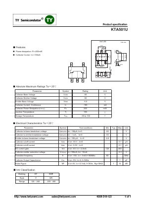 Kta U Datasheet Pdf Ty Semiconductor