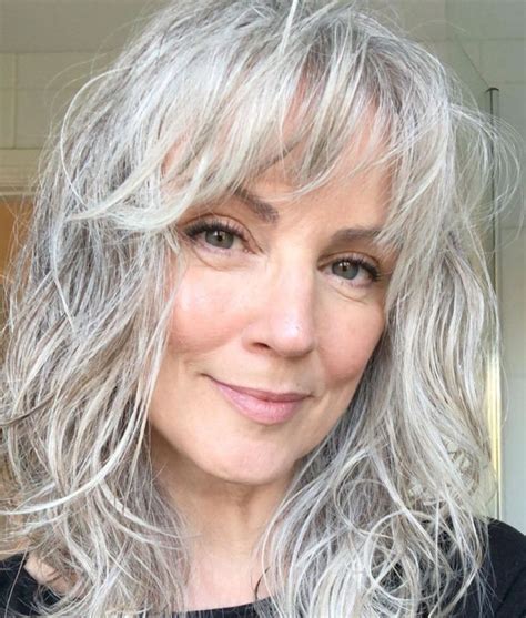 Grey Hair With Bangs Short White Hair Grey Curly Hair Grey Hair Over