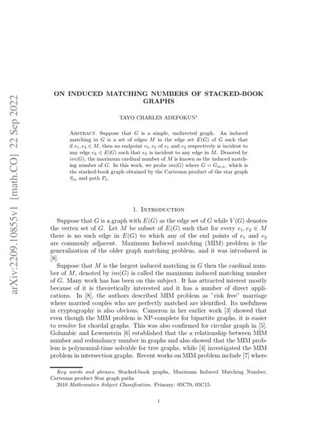 pdf on the maximum induced matching number of a stacked book graph
