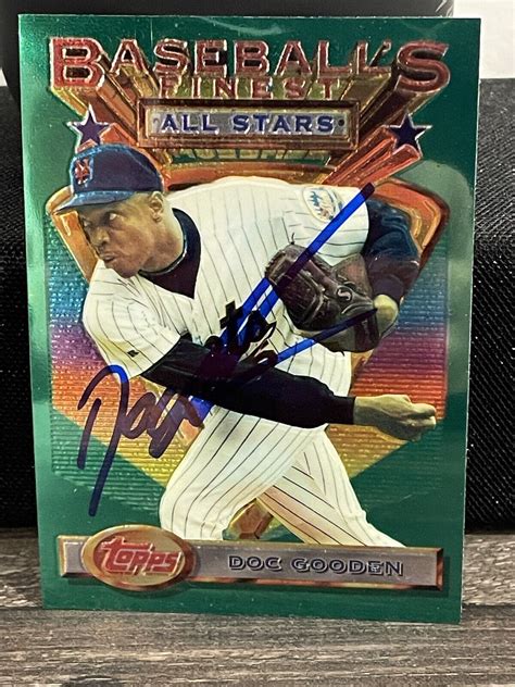 Dwight Gooden Hand Signed Topps Finest Baseball Card New York
