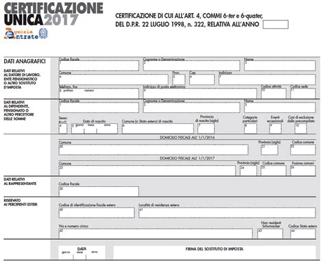 Certificazione Unica 2017 guida istruzioni e tutte le novità