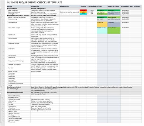 Requirements Excel Template
