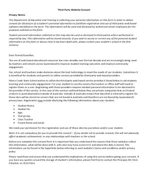 Fillable Online Ithacacreekss Eq Edu 2021 Third Party Website Consent