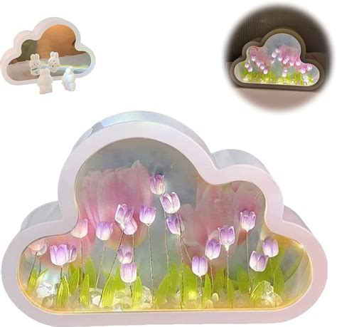 Espejo de luz Nocturna de tulipán Lámpara de Espejo Nube luz de nube