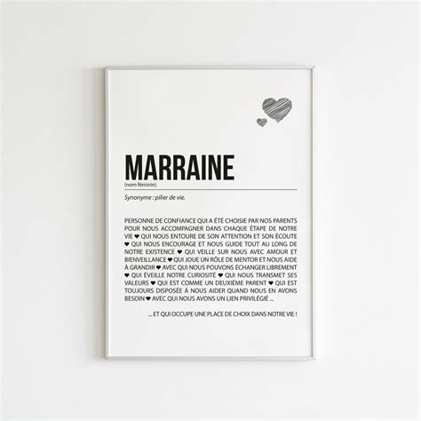 Affiche définition marraine personnalisable