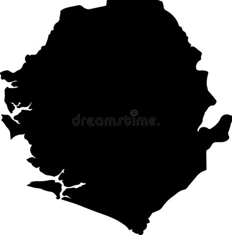 Sierra Leone Silhouette Map With Transparent Background Stock Vector