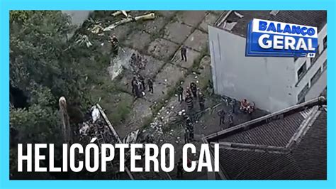 Helicóptero cai na Barra Funda zona oeste de SP e deixa vítimas
