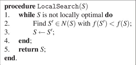 3 local search algorithm for minimization download scientific diagram