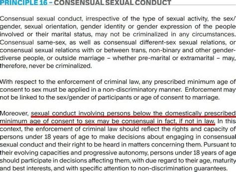 PRINCIPLE 16 CONSENSUAL SEAUAL CONDUCT Consensual Sexual Conduct