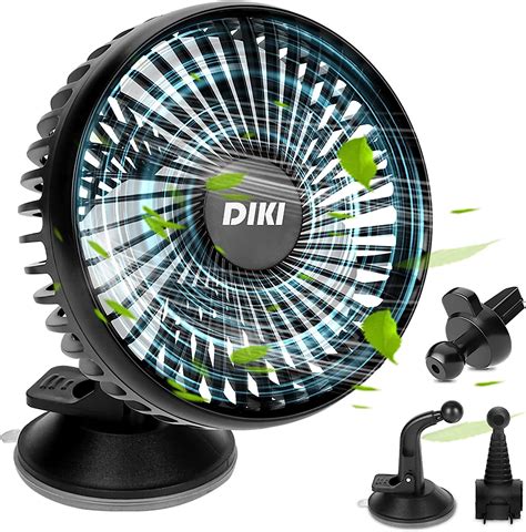 DIKI Auto Ventilator USB Ventilator klein mit 3 Halterungen für Auto