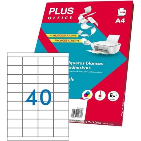 Étiquettes Blanches Autocollantes À Imprimer 100 Feuilles De Papier