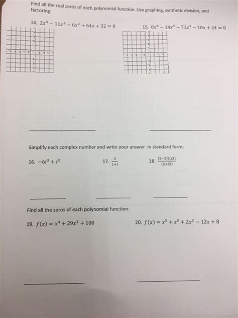 solved find all the real zeros of each polynomial function