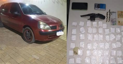 Policiais da Cipe Caatinga apreendem arma de fogo munições e cocaína
