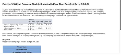 Solved Alyeski Tours Operates Day Tours Of Coastal Glaciers Chegg