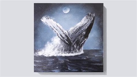 WHALE ACRYLIC PAINTING TUTORIAL FOR BEGINNERS LEARN HOW TO PAINT