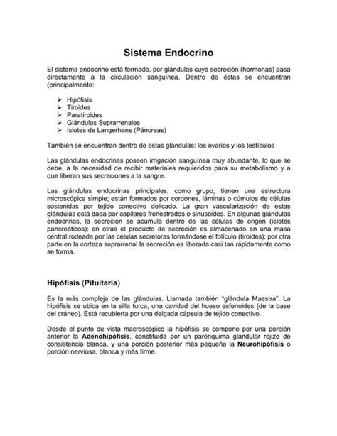 Apuntes De Sistema Endocrino Samantha Shernandez UDocz