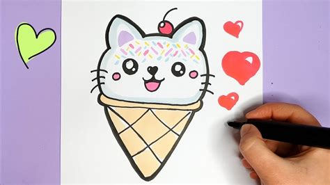 KAWAII KATZE EIS ZEICHNEN UND MALEN KAWAII BILDER YouTube