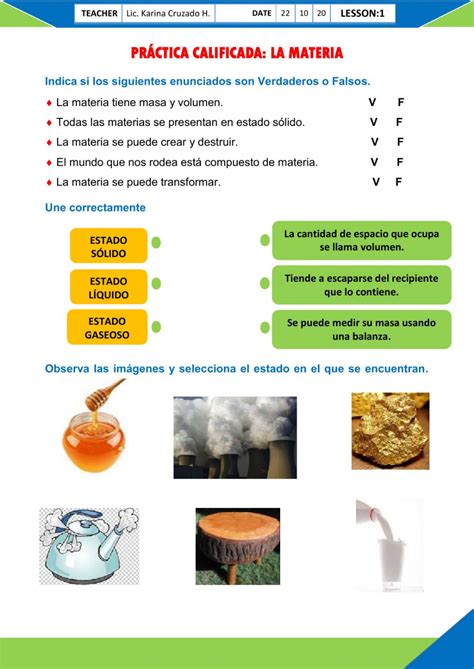 Ficha Interactiva De La Materia Para Tercer Grado De Primaria