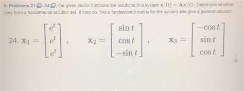 Solved In Problems The Given Vector Functions Are Chegg