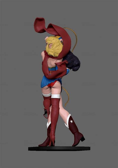 Wonder Woman And Super Girl 3D Model Ready To Print STL