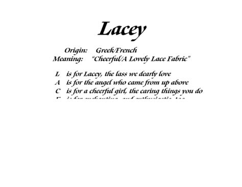 Meaning Of Lacey Lindseyboo