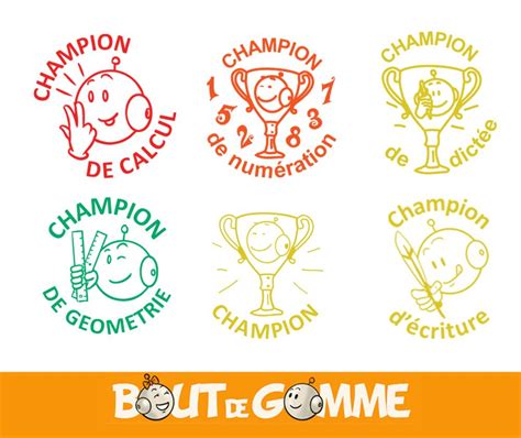 Bout De Gomme Enseignants Tampons Messages De Champion Coffret De