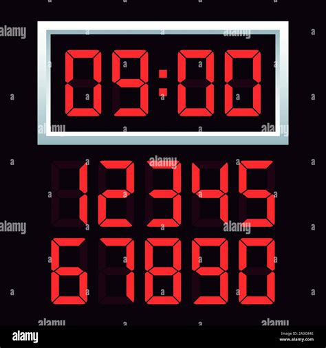 Digital Clock Number Set Vector Stock Illustration Stock Vector Image