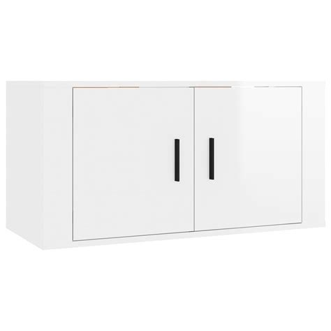 Meuble Tv Mural Complet Ensemble De Meubles Tv Pcs Blanc Brillant