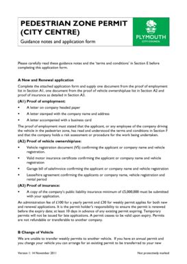 Fillable Online Plymouth Gov Pedestrian Zone Application Form