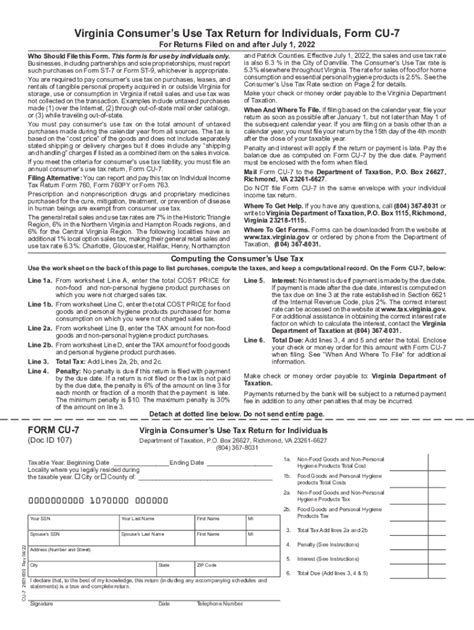 Templateroller Comtemplate2315762Form CU 7 Virginia Consumer S Use