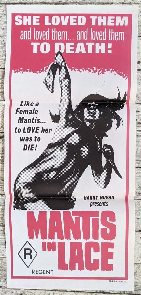 Lot Mantis In Lace Two Fold Day Bill Movie Poster 1968 Printed By