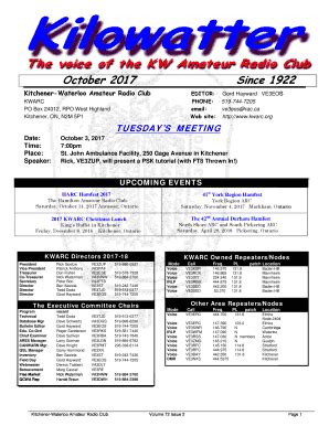 Fillable Online Kitchener Waterloo Amateur Radio Club Fax Email Print