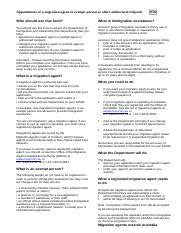 Appointment Of Migration Agent Or Authorized Recipient Course Hero