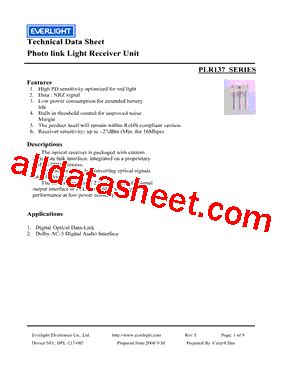 Plr Datasheet Pdf Everlight Electronics Co Ltd
