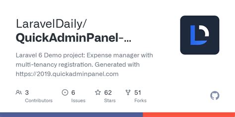 GitHub LaravelDaily QuickAdminPanel ExpenseManager Laravel 6 Demo
