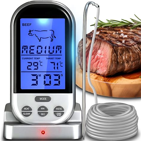 BEZPRZEWODOWY TERMOMETR DO GRILLA WĘDZARNI MIĘSA SĄDA Z SĄDĄ BBQ E616