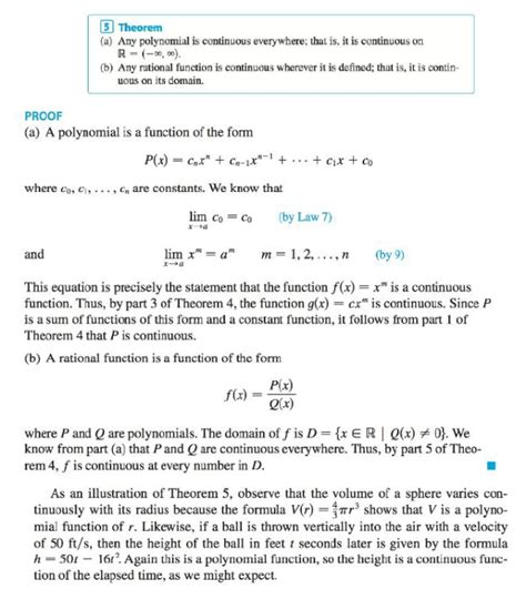 explain using theorems 4 5 7 and 9 why the function is continuous at every number in its