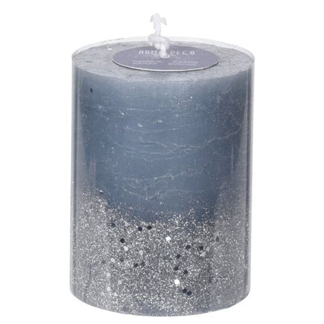 Stumpenkerze mit Glitzer durchgefärbt H 9 cm Kerze für Adventskran