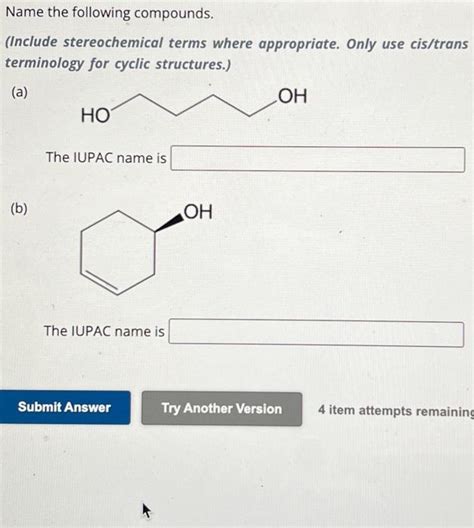 Name The Following Compounds Include Stereochemical Chegg