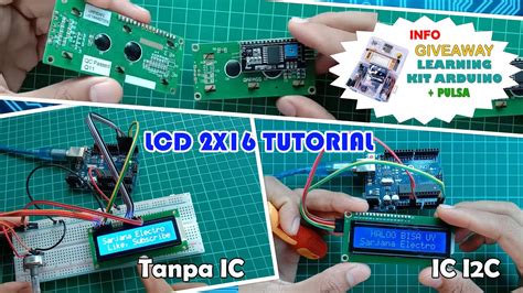 tutorial lcd 2x16 arduino lengkap youtube