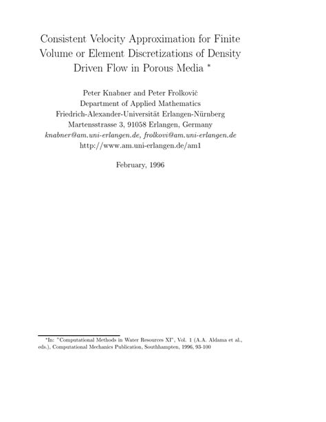 pdf consistent velocity approximation for finite volume or element discretizations of density