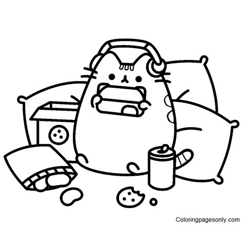 Pagina Da Colorare Pusheen Relax Disegni Da Colorare Stampabili Gratuiti