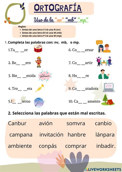 Ortograf A Online Exercise For Er Grado Actividades De Ortograf A