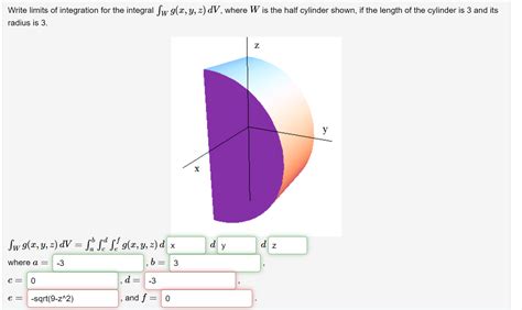 Solved Write Limits Of Integration For The Integral Chegg
