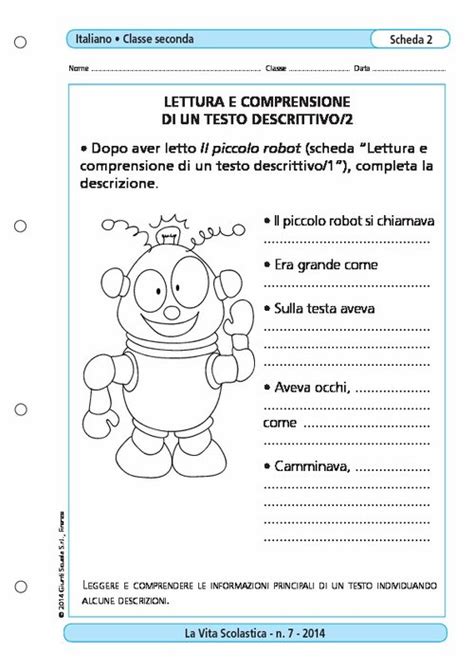 Schede Comprensione Del Testo Classe Seconda Scuola Primaria Schede